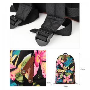 Tropical Floral Print Canvas School Backpack For Girls on Luulla