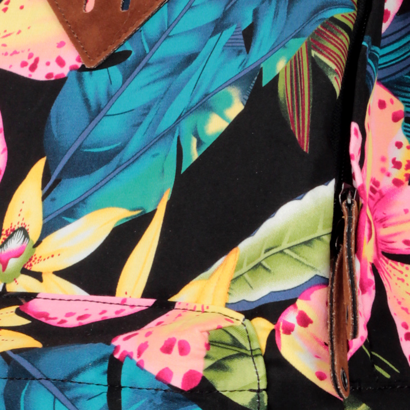 Tropical Floral Print Canvas School Backpack For Girls on Luulla